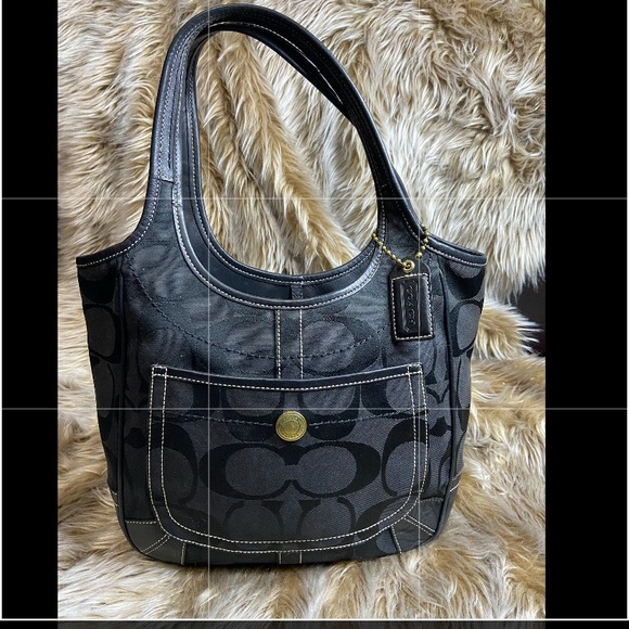 Coach | Bags | Coach Vintage Euc Signature Jacquard Canvas And Leather ...